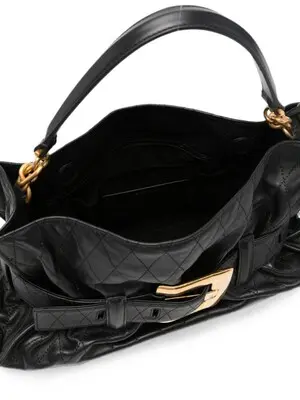 Balmain Medium Leather Tote With Buckle Detail
