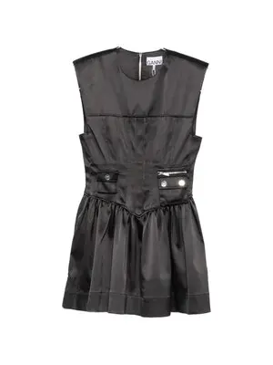 GANNI Corset Mini Dress With Zip Details