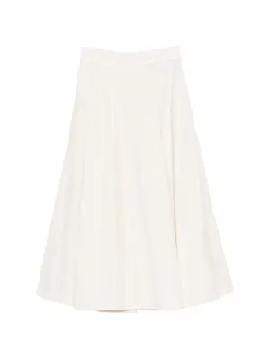 WHITE SAND Cotton Long Skirt - White