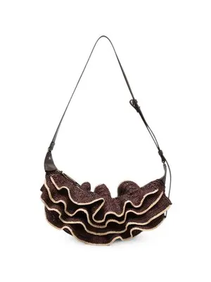 Zimmermann Goldentime Rafia Shoulder Bag - Brown