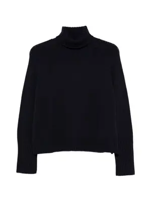 BASE Wool Turtle-neck Sweater - Blue