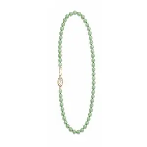 INARI JEWELLERY Quartz Necklace With Rose Quartz Portrait Charm - Green