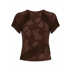 Carmen Says Floral Textured Fringe Top