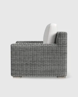 Quince Classic All-weather Wicker Outdoor Lounge Chair - Grey Weave