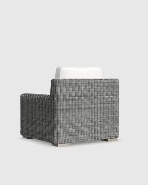 Quince Classic All-weather Wicker Outdoor Lounge Chair - Grey Weave