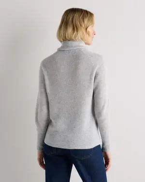 Quince Lightweight Baby Alpaca Turtleneck Sweater - Mist Grey