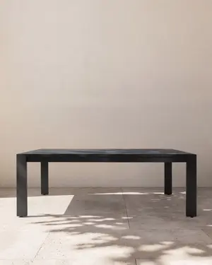 Quince Linear Aluminum Outdoor Dining Table - Dark Charcoal