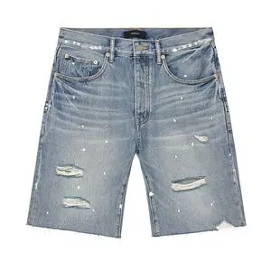 PURPLE BRAND Painterly Rip Denim Shorts
