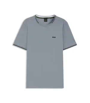 BOSS Stretch-cotton T-shirt With Stripes And Logo