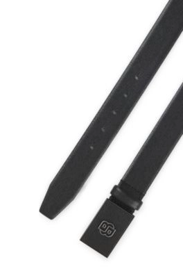 BOSS Double B Monogram Buckle Leather Belt