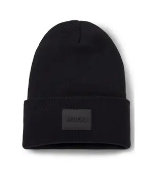 Hugo Cotton Beanie With Logo Label