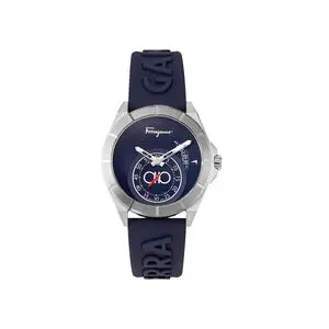 FERRAGAMO Urban Silicone Watch 'stainless Steel - Silver