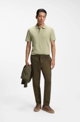 BOSS Pallas Polo Shirt In Cotton Piqué With Embroidered Logo - Khaki