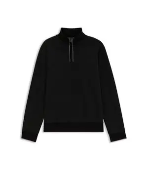 BOSS Funnel Neck Zip Sweatshirt In Pure Cotton