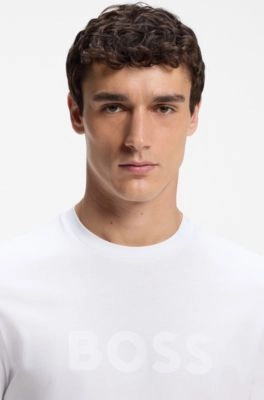 BOSS Cotton T-shirt With Large Tonal Logo