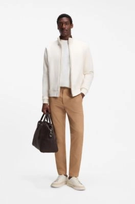 BOSS Cotton Sweatshirt With Zipper Neck