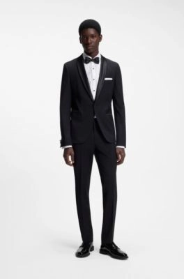 Hugo Slim-fit Shirt In Structured Cotton Poplin