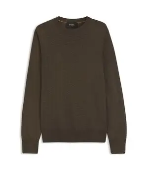 BOSS Silk Sweater With Jacquard Pattern