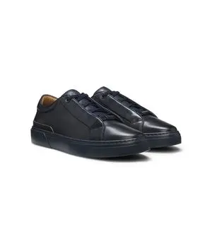 BOSS Gary Brushed Leather Sneakers With Elastic Laces