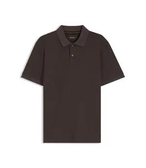 BOSS Knit Polo Shirt In Two-tone Cotton