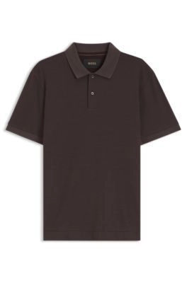 BOSS Knit Polo Shirt In Two-tone Cotton