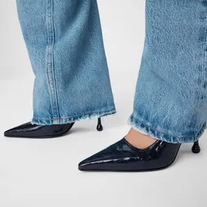JIMMY CHOO Ixia 95 Shiny Croc Embossed Leather Pumps