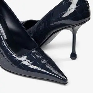 JIMMY CHOO Ixia 95 Shiny Croc Embossed Leather Pumps
