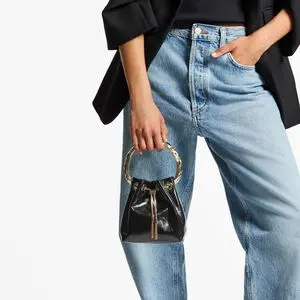 JIMMY CHOO Bon Bon Bucket Bag With Crystal Handle