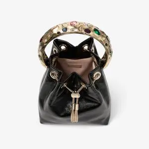 JIMMY CHOO Bon Bon Bucket Bag With Crystal Handle