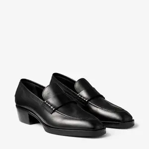 JIMMY CHOO Wilder Loafers In Buffalo Leather - Black