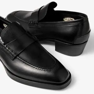 JIMMY CHOO Wilder Loafers In Buffalo Leather - Black