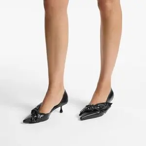 JIMMY CHOO Issy 50 Leather Pumps With Oversized Bow Detailing