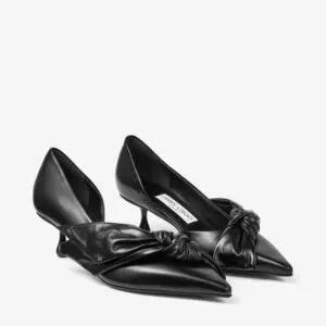JIMMY CHOO Issy 50 Leather Pumps With Oversized Bow Detailing