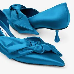 JIMMY CHOO Issy Pump 50 Satin Sandals With Oversized Bow