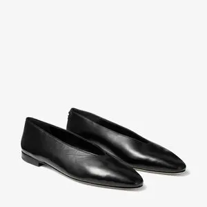 JIMMY CHOO Margot Soft Shiny Biker Leather Flats
