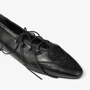 JIMMY CHOO Margot Lace Up Flat With Brogue Detailing