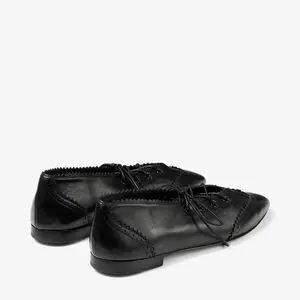 JIMMY CHOO Margot Lace Up Flat With Brogue Detailing