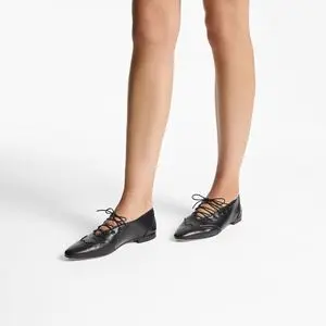 JIMMY CHOO Margot Lace Up Flat With Brogue Detailing