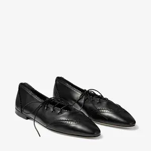 JIMMY CHOO Margot Lace Up Flat With Brogue Detailing
