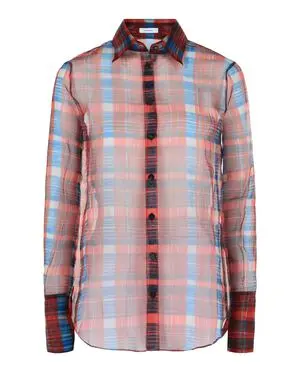 FERRAGAMO August Organza Check Buttonfront Shirt