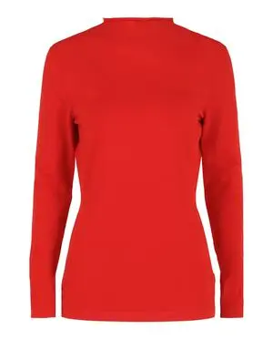 FERRAGAMO Stretch Jersey Mockneck Shirt - Red