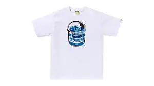 A BATHING APE Abc Camo Paint Can Tee Shirt - White/blue