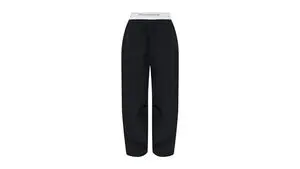 Alexander Wang Logo Elastic Midrise Pleated Knee Pant