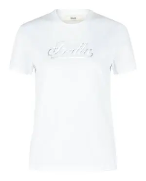Bally Metallic Logo Print T Shirt - White