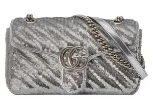 GUCCI Gucci GG Marmont Sequin Shoulder Bag