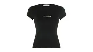 Alexander Wang Logo Print Fitted Tee Shirt - Black