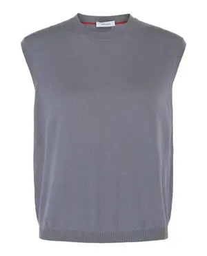 FERRAGAMO Ribbed Cashmere Knit Vest - Dark Grey