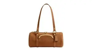 COACH Kisslock Barrel Bag 28 - Caramel