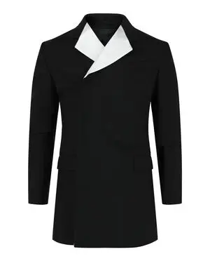 FERRAGAMO Silk Trimmed Doublebreasted Blazer - Black