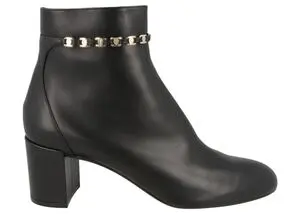 FERRAGAMO Ghila Leather Boots With Chain Detail